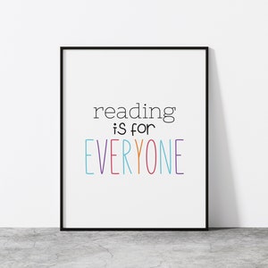 Reading is for Everyone Wall Art Book Nook Kids Reading Corner Playroom ...