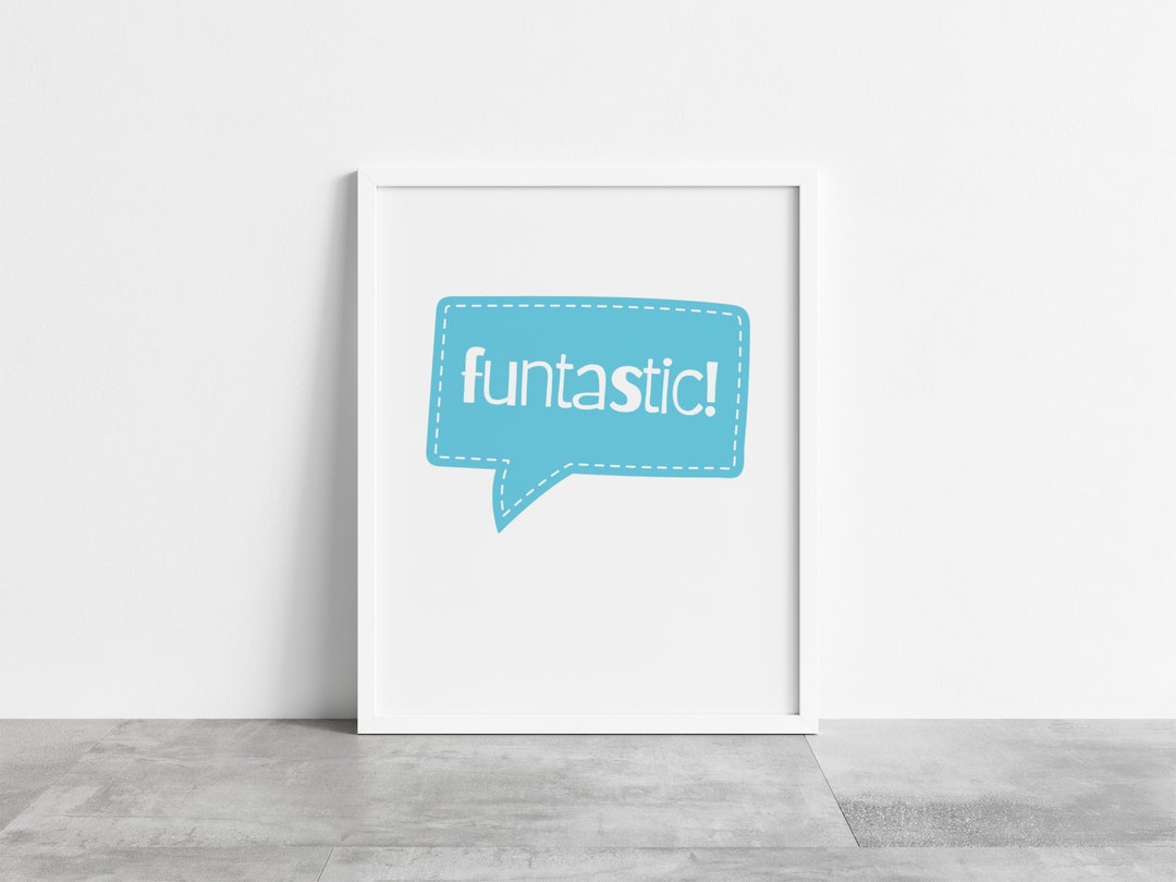 Playroom Wall Art, Funtastic, Kids Room Décor, Blue Speech Bubble, Kids ...