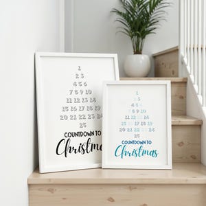 Christmas Countdown Printable, Days Till Christmas, Countdown to Santa ...