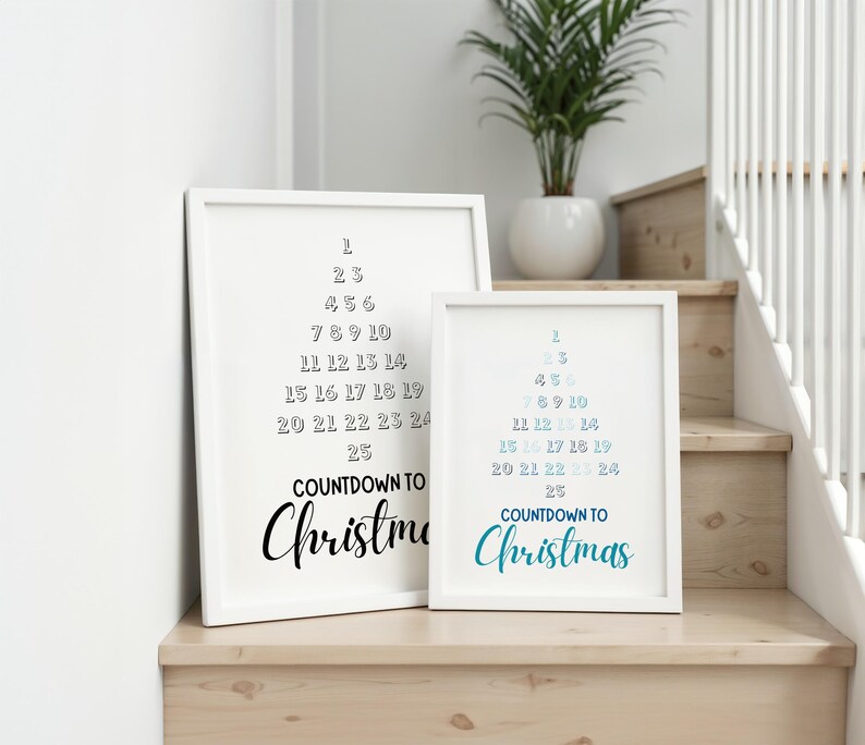 Christmas Countdown Printable, Days Till Christmas, Countdown to Santa ...