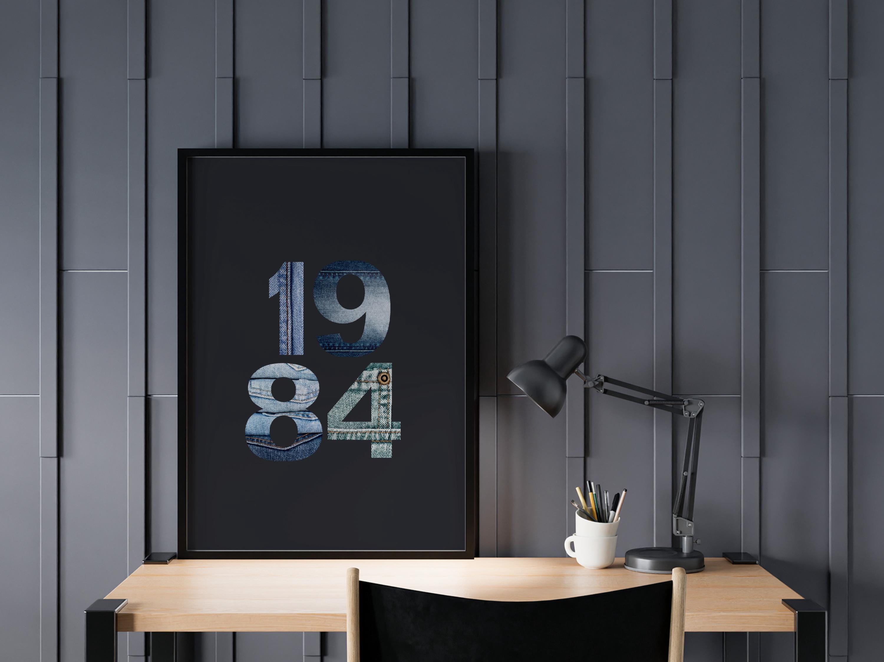 1984 Wall Art, 80s Poster, 40th Birthday Gift, 1984 Print, Custom Year ...