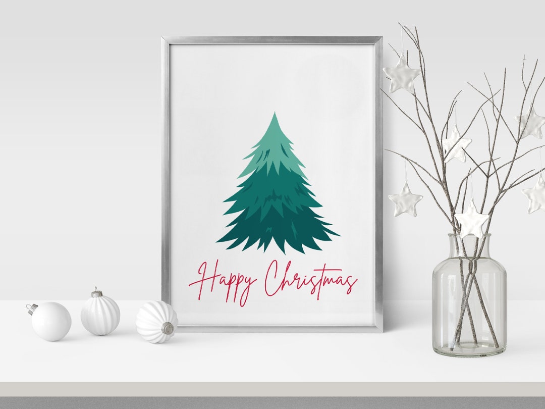 Happy Christmas Sign Christmas Printable Gallery Wall Art - Etsy