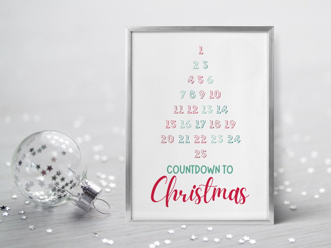Christmas Countdown Printable Days Till Christmas Countdown - Etsy ...