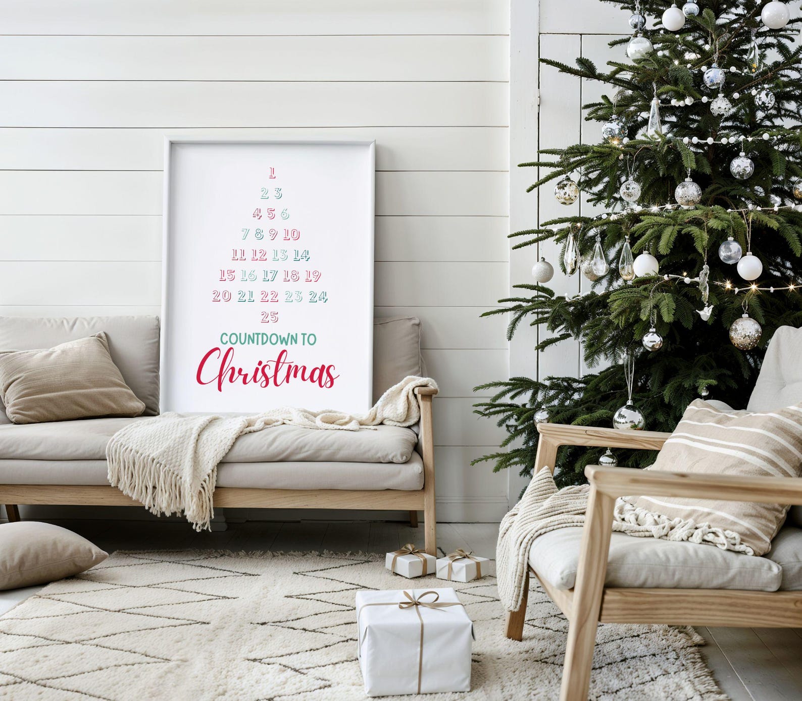 Christmas Countdown Printable, Days Till Christmas, Countdown to Santa ...
