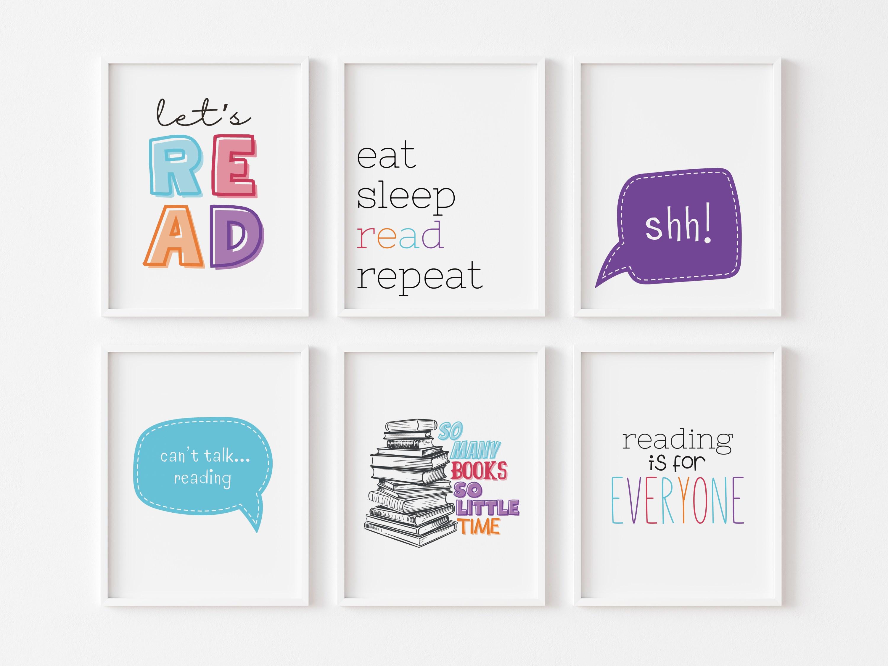 Book Nook Wall Art | Eat Sleep Read Repeat | Kids Reading Corner Gift ...