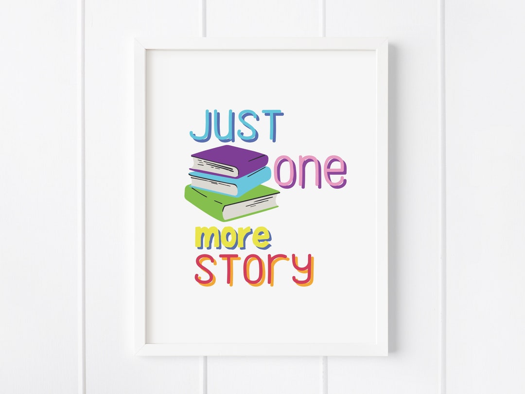 Playroom Poster Printable Wall Art, Just One More Story Reading Corner ...