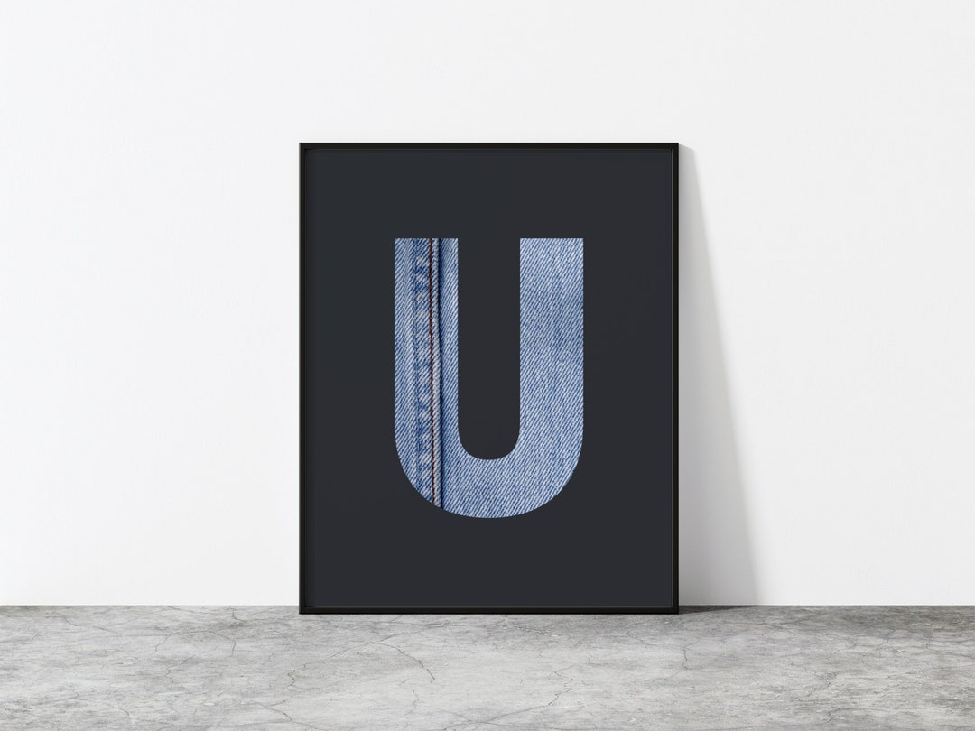 Letter U Poster, Alphabet Letter, Initial Wall Art for the Living Room ...