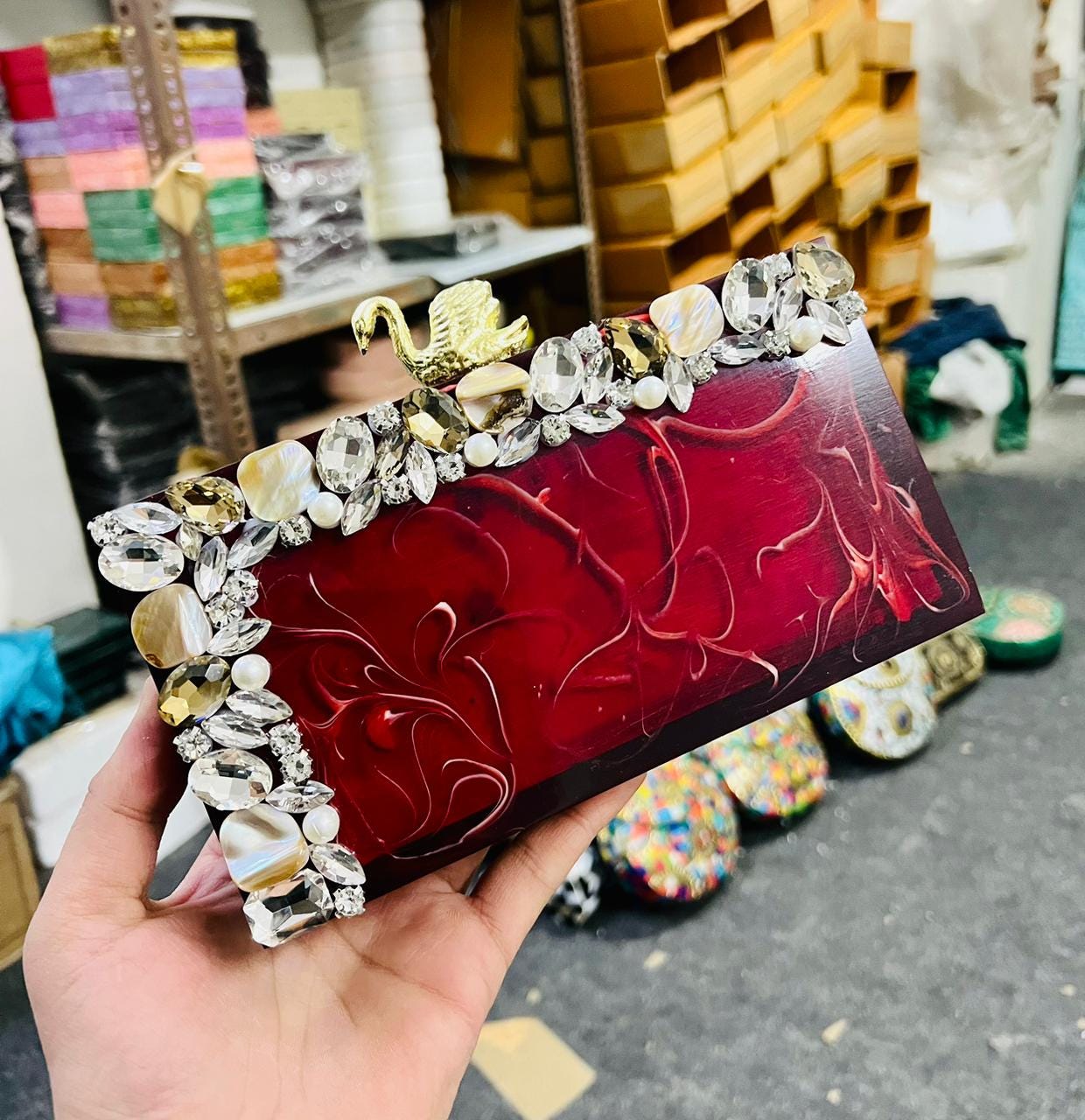 Personalized Acrylic Clutch: Handmade Crystal Evening Bag - Etsy