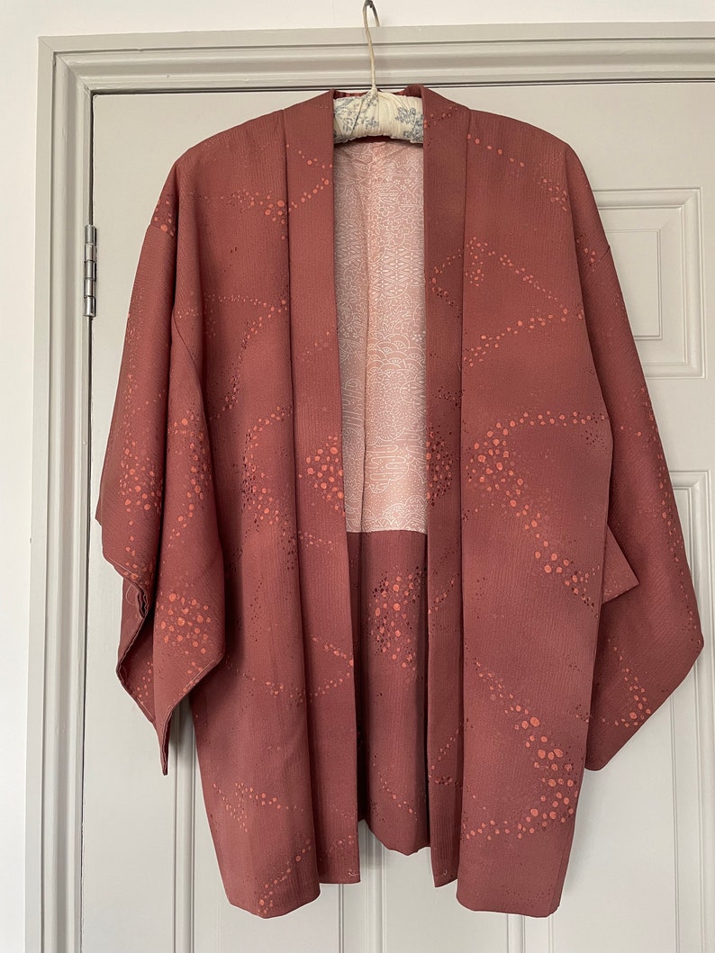 Vintage Reworked Short Kimono Jacket in Dusky Pink - Etsy