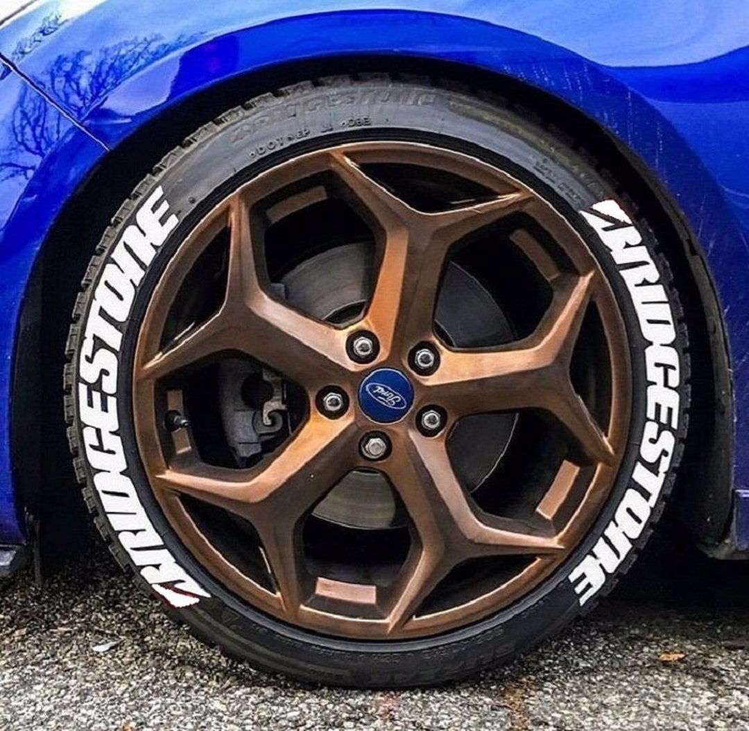 Tire Lettering Full White Bridgestone Permanent Tire Stickers 1'' 8 Pcs ...