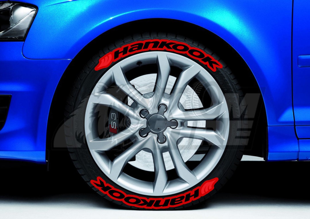 Tire Lettering Black Red Hankook Permanent Tire Stickers 1'' 8 Pcs - Etsy