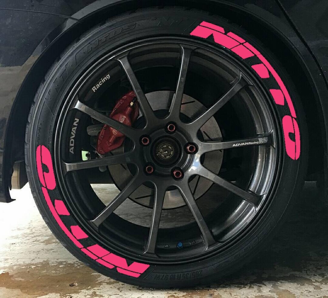 Tire Lettering Nitto Pink Permanent Tire Stickers 1'' 8 Pcs - Etsy