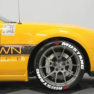 Tire Lettering Mustang Permanent Tire Stickers 1'' 8 Pcs - Etsy