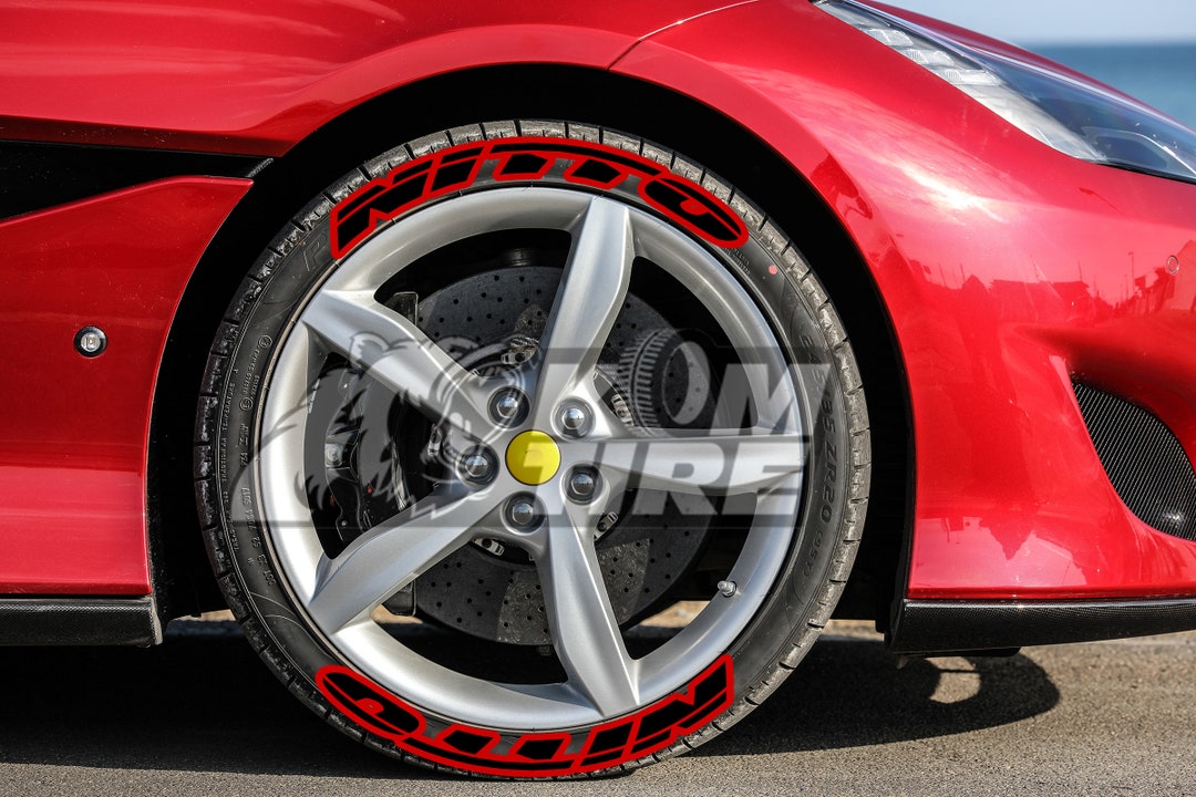 Tire Lettering Black Red Nitto Permanent Tire Stickers 1'' 8 Pcs - Etsy
