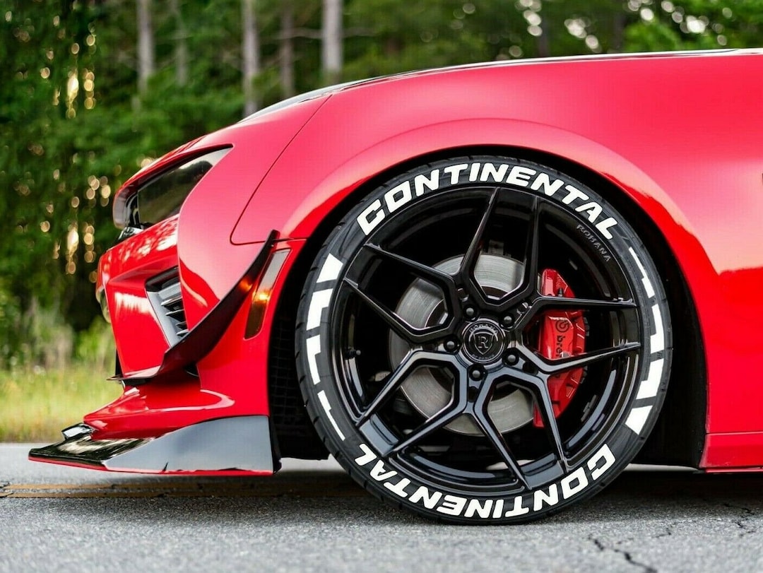 Tire Lettering Continental Pieced Strip Permanent Tire Stickers 1'' 8 ...