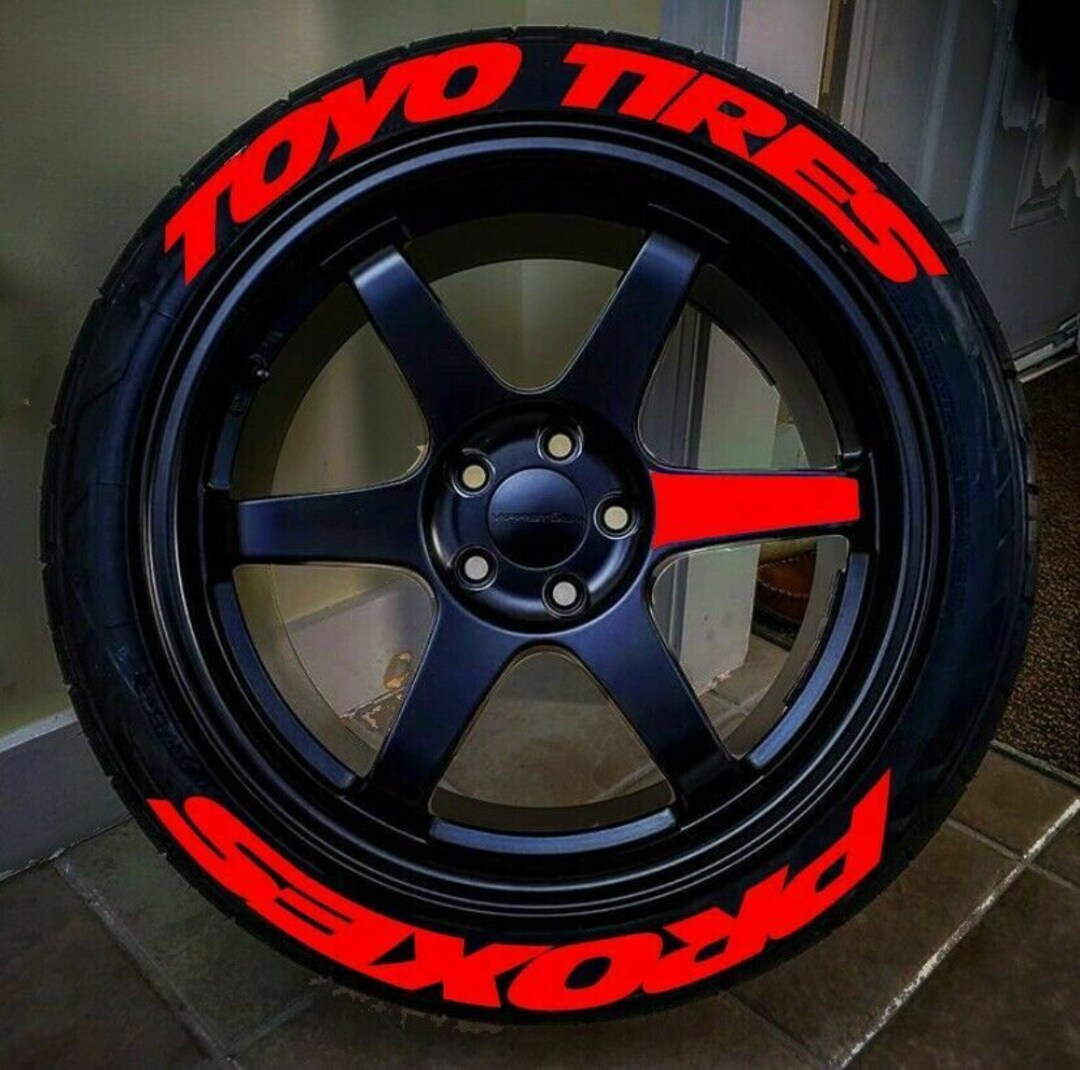 Tire Lettering Toyo Tires Proxes Red Permanent Tire Stickers 1'' 8 Pcs ...