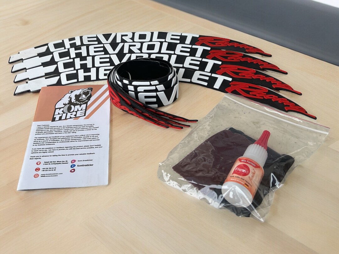 Chevrolet Racing Sticker Tire Lettering Raised Stickers Vinly Permanent ...