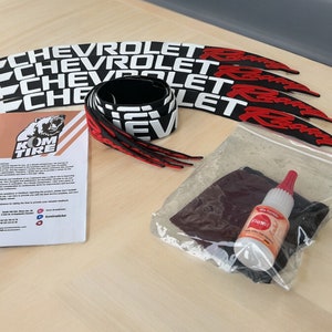 Chevrolet Racing Sticker Tire Lettering Raised Stickers Vinly Permanent ...