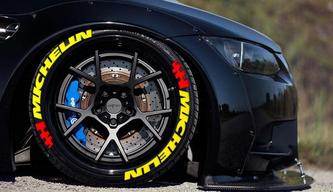 Tire Lettering Michelin Red Flag Permanent Tire Stickers 1'' 8 Pcs - Etsy