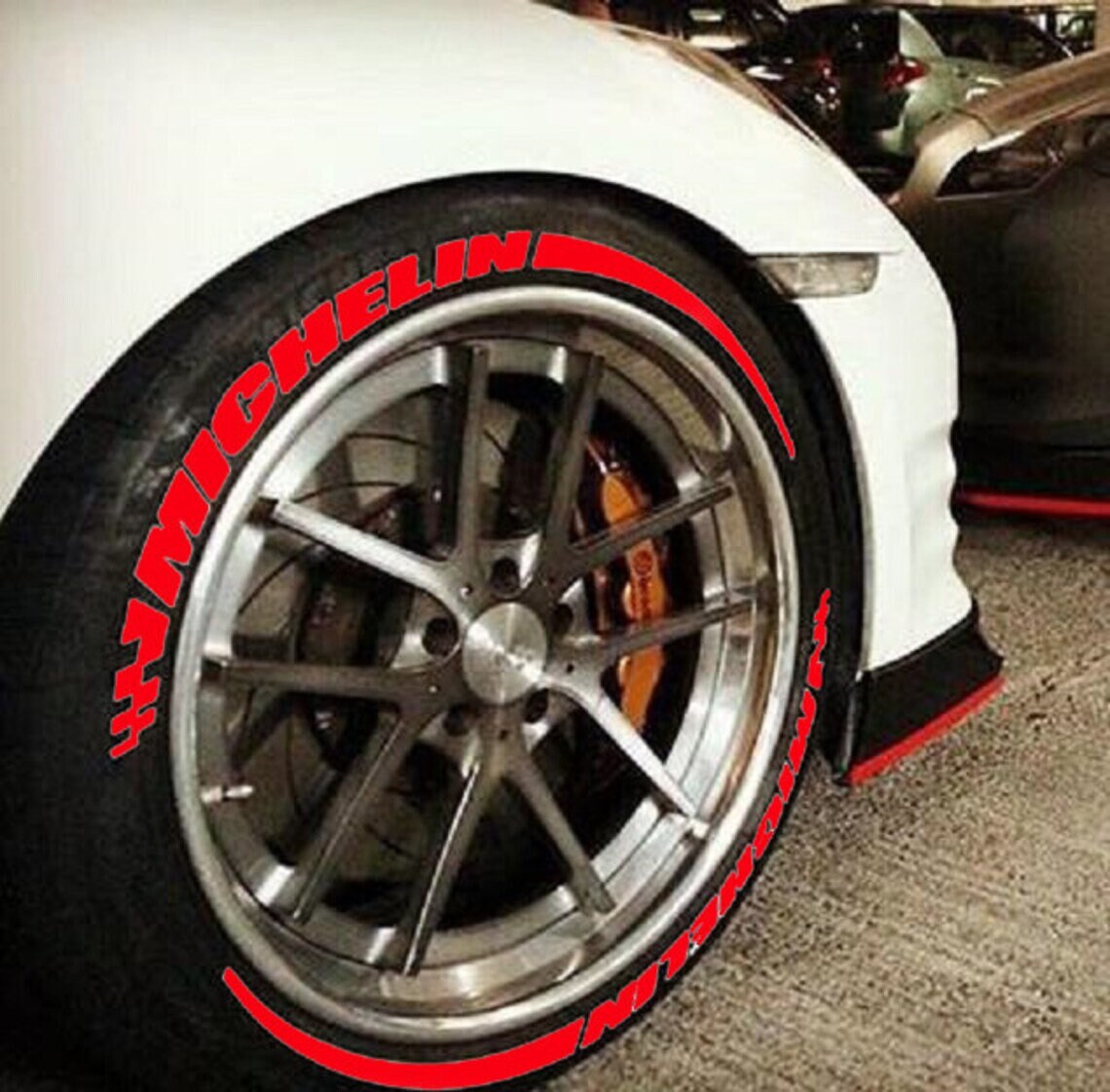 Tire Lettering Michelin Red New Model Permanent Tire Stickers 1'' 8 Pcs ...