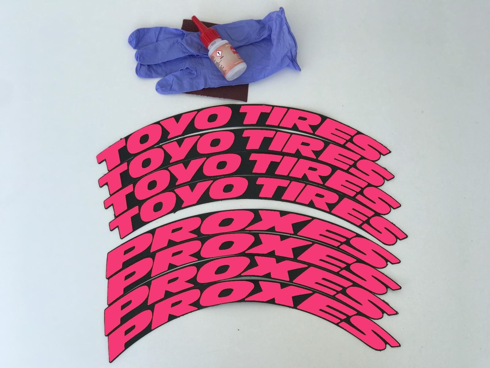Tire Lettering Toyo Tires Proxes Pink Permanent Tire Stickers 1'' 8 Pcs ...