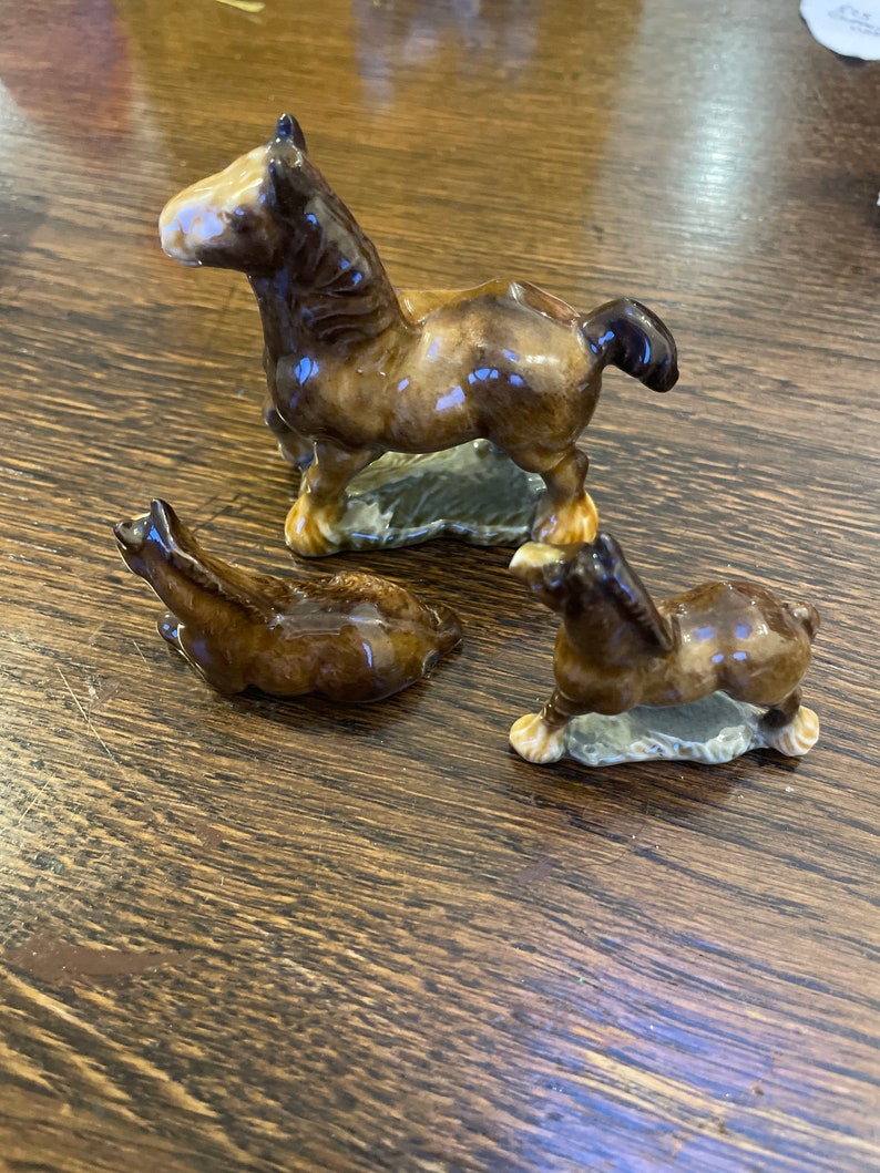 Wade Set of 3 Shire Horses Pony Figures 1978 Collectible - Etsy