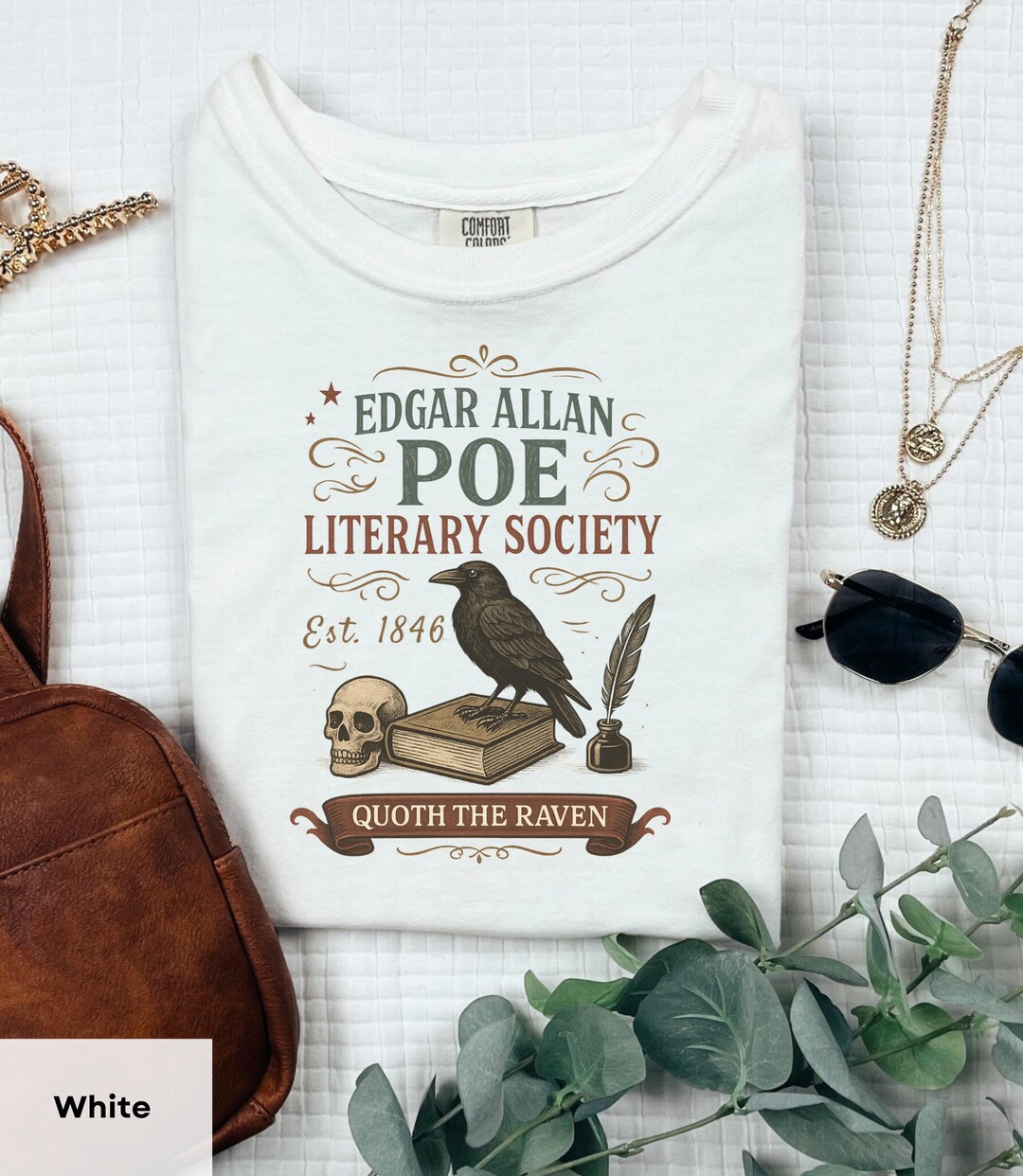Edgar Allan Poe Literary Society T-shirt | Quoth the Raven - Etsy