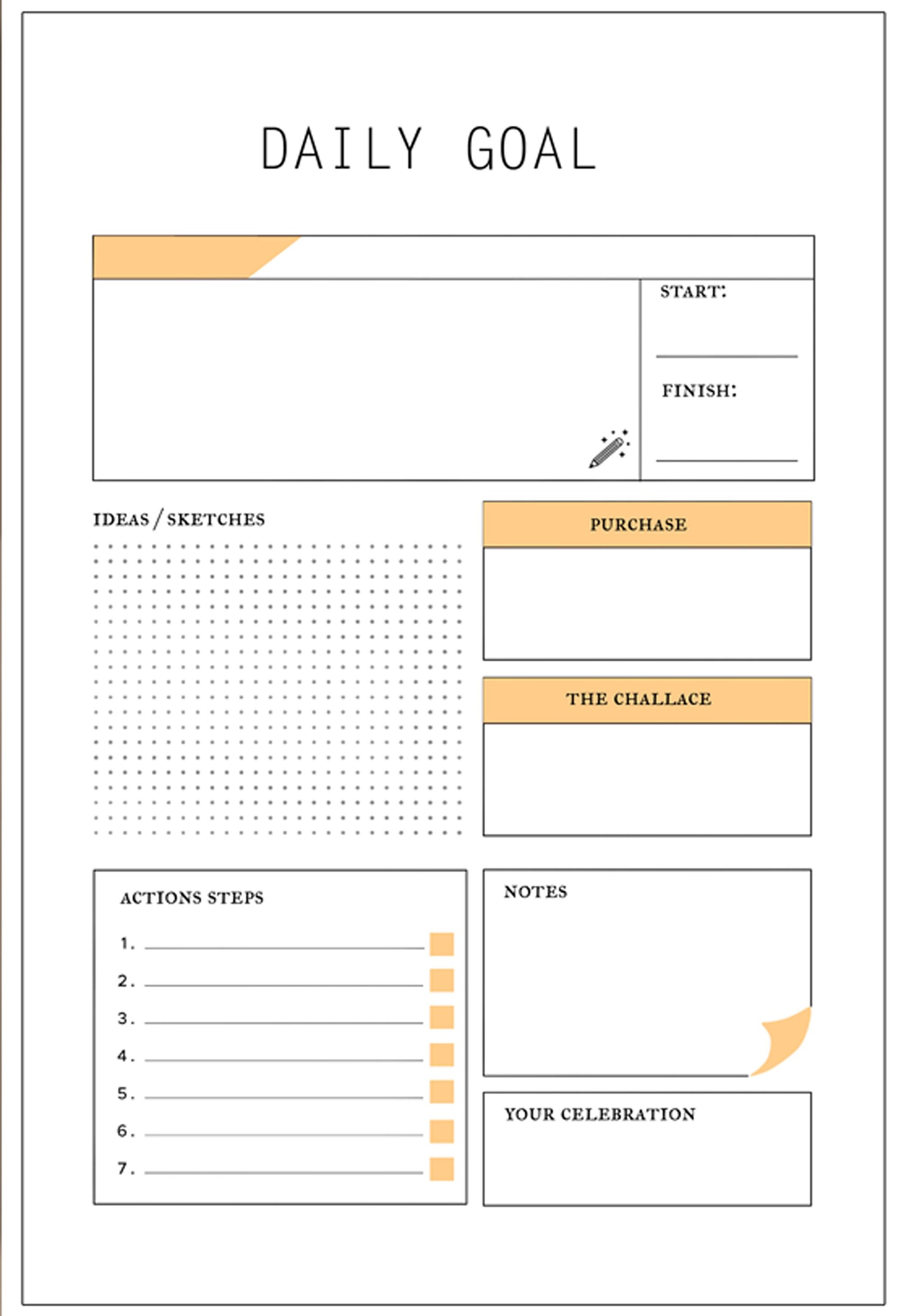 Printable Daily Goal Planner Daily Goal Printable Life - Etsy