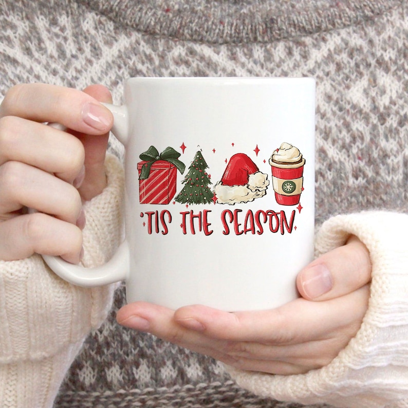 Christmas Mug Tis the Season Mugs Holiday Coffee Cup Winter - Etsy