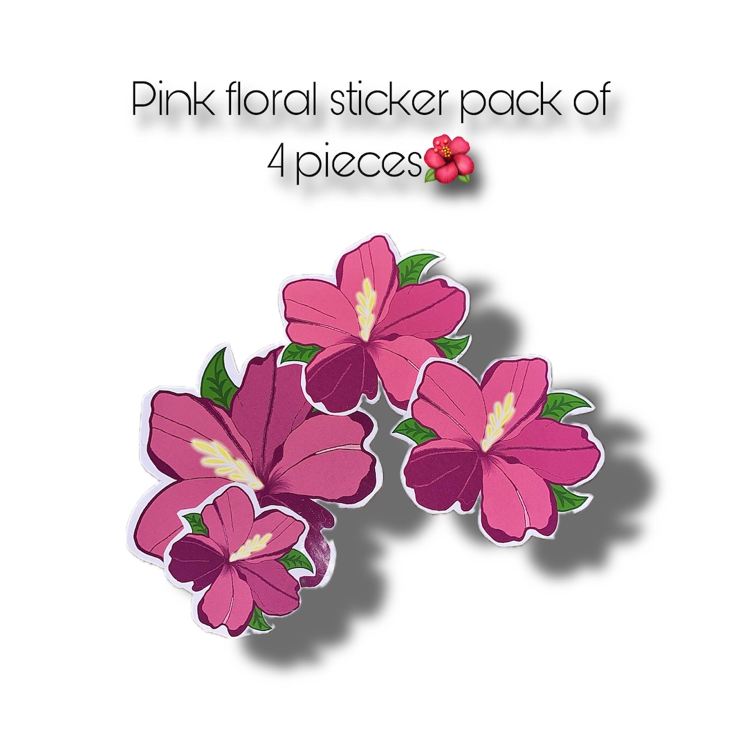 Dainty Pink Aesthetic Flower Stickers, Small and Big Flower Stickers ...