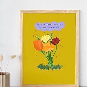 Digital Download Flower Bucket Art Printable Piece With Motivational ...