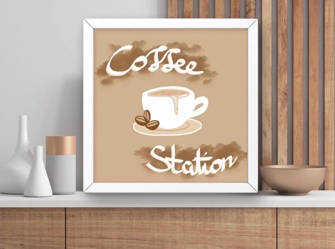 Digital Download Coffee Art Printable Piece Wall Decor Picture, Coffee ...