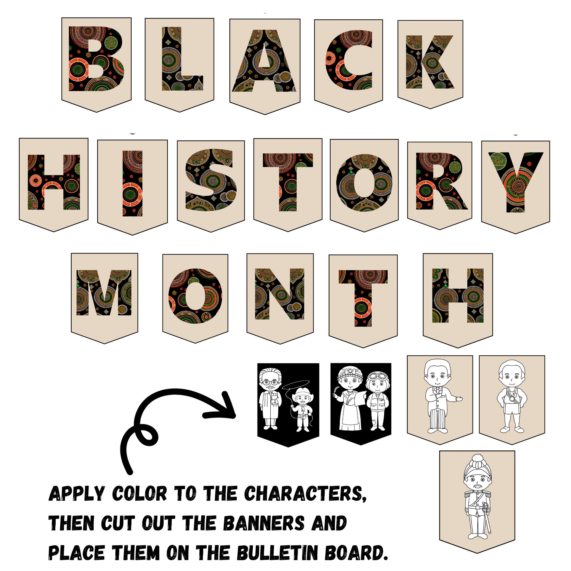 Black History Month Bulletin Board, Printable PDF Banner Bulletin Board ...