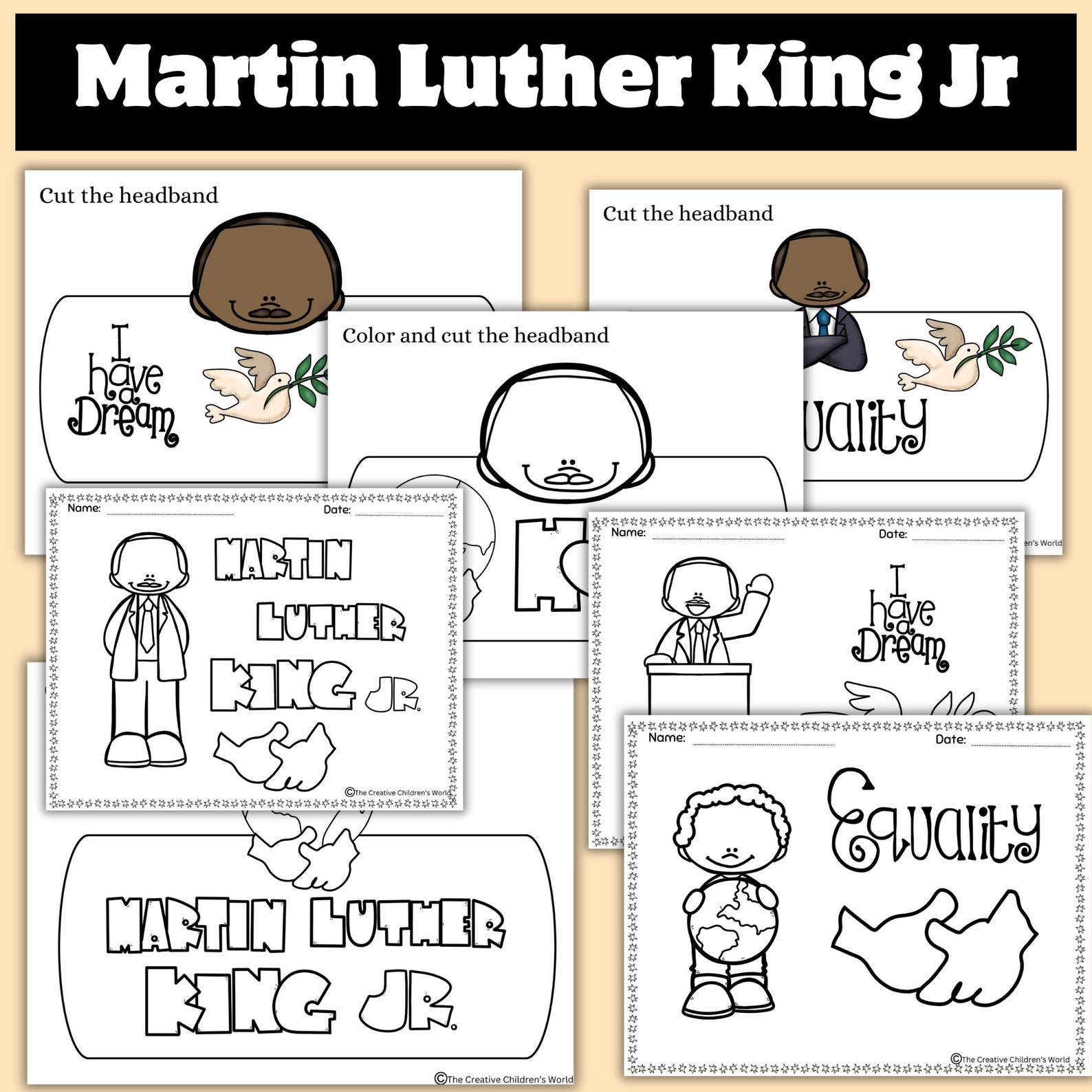 Martin Luther King Activities for Kids |martin King Day Craft and ...