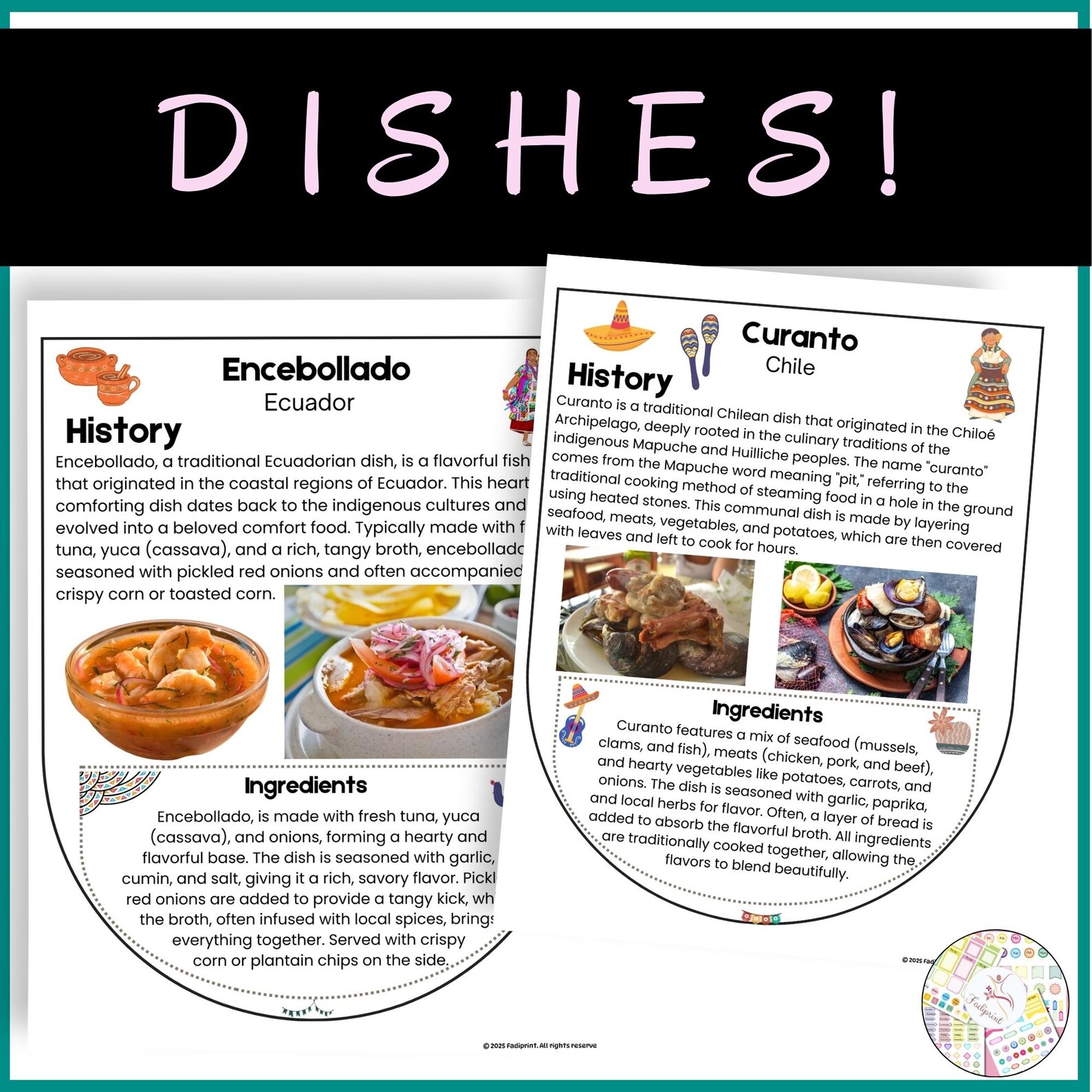 Hispanic Heritage Month Foods Posters Classroom Decor | Famous Dishes ...