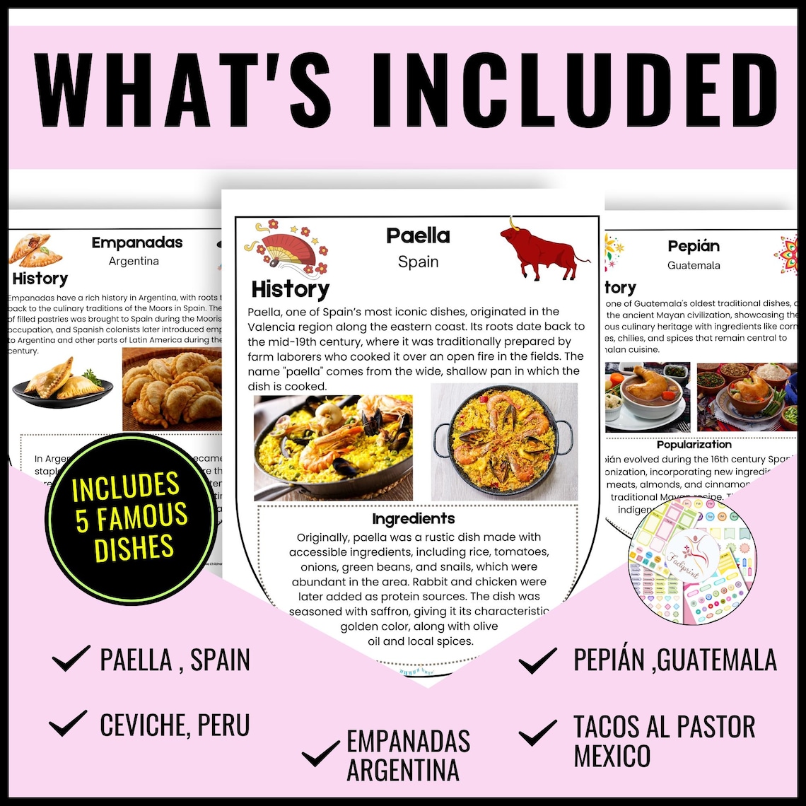 Hispanic Heritage Month Foods Posters Classroom Decor Famous Dishes of ...