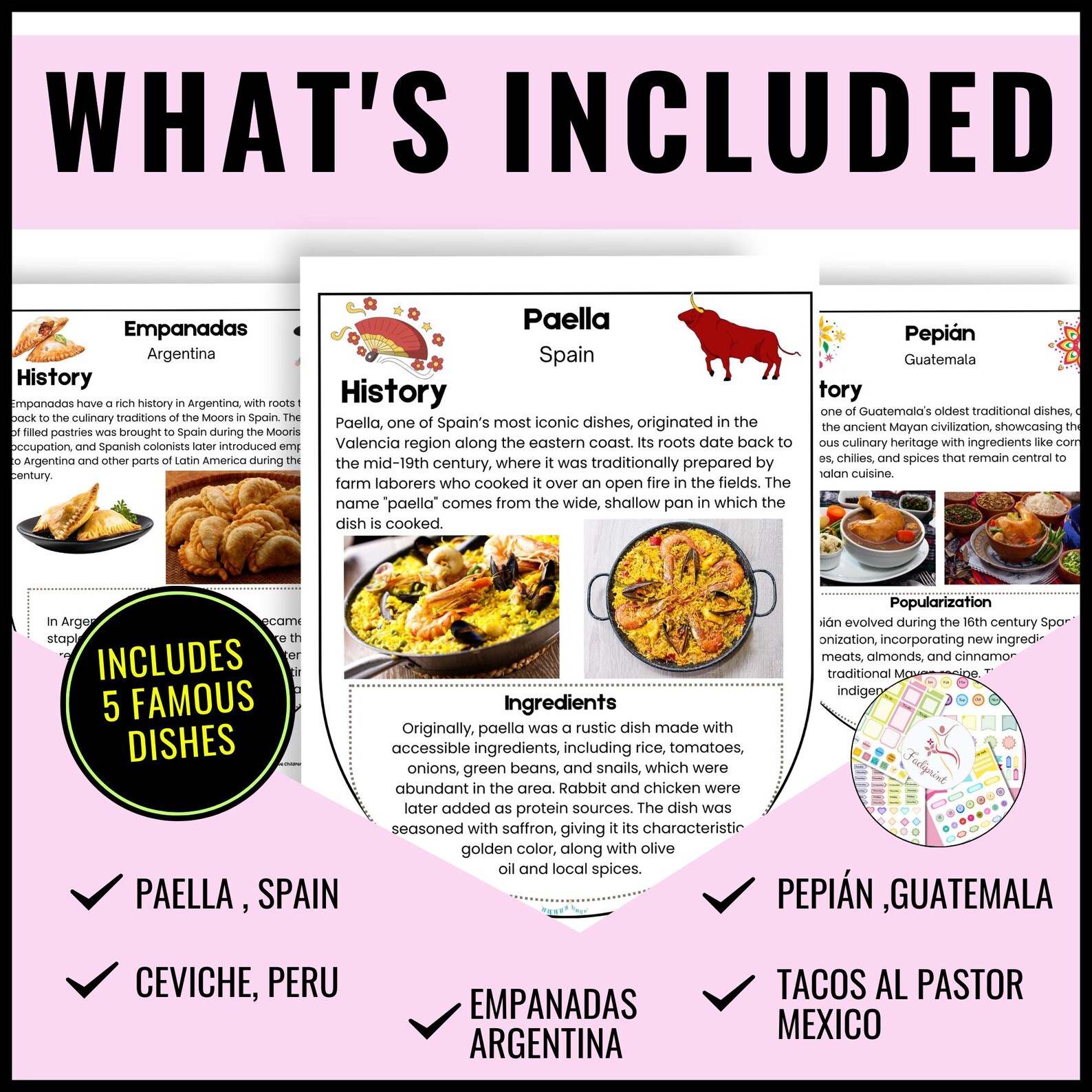 Hispanic Heritage Month Foods Posters Classroom Decor Famous Dishes of ...