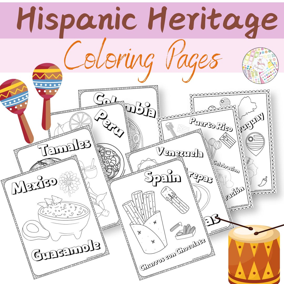 Hispanic Heritage Month Coloring Pages Book National Hispanic Heritage ...