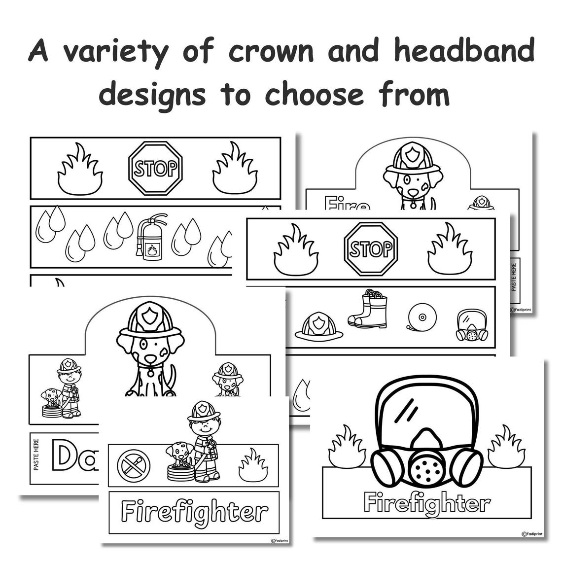 Fire Safety Week Activity: Firefighter Helmet Paper Crown Headbands ...