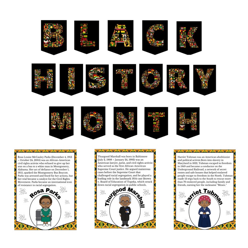Black History Month Bulletin Board, Printable PDF Banner Bulletin Board ...