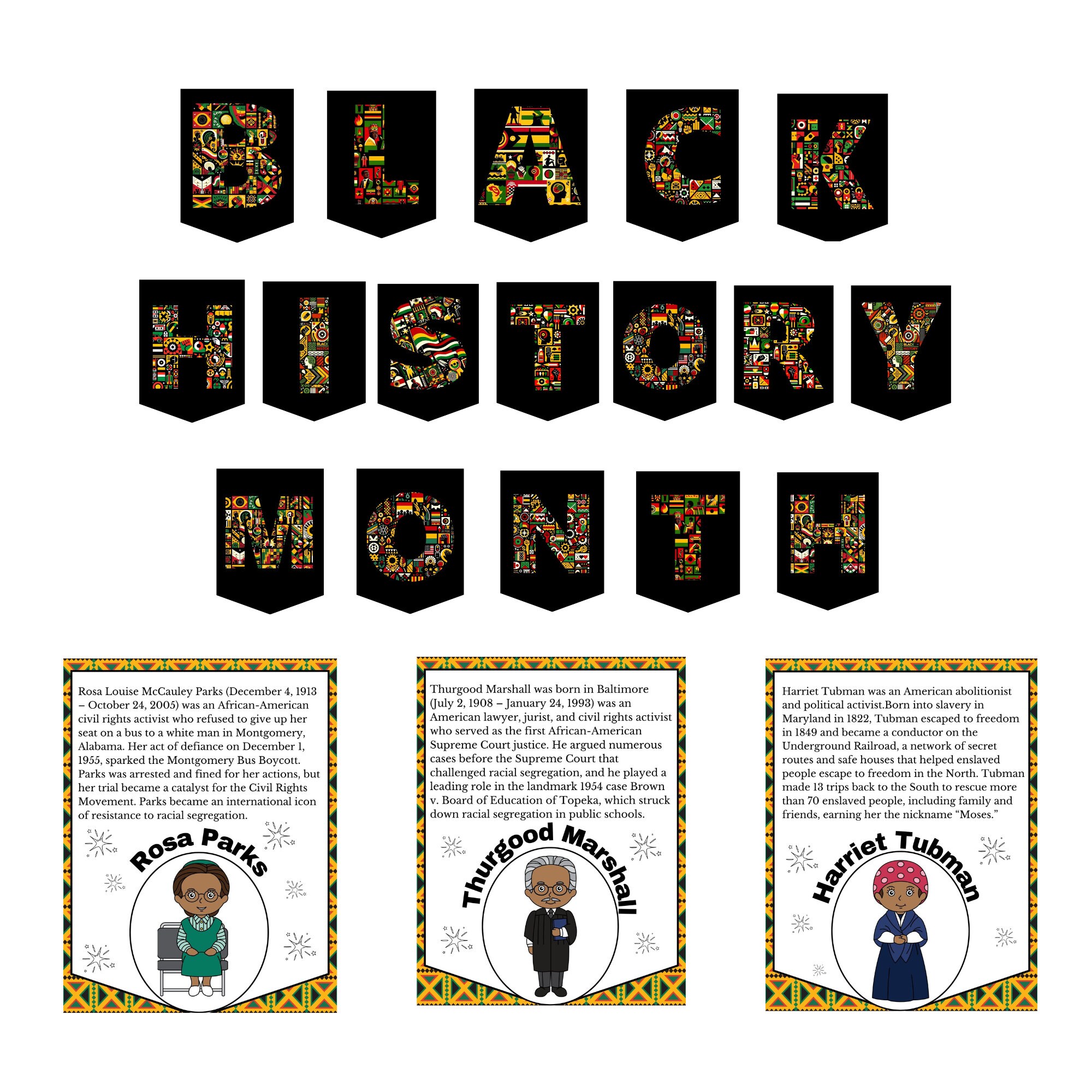Black History Month Bulletin Board, Printable PDF Banner Bulletin Board ...