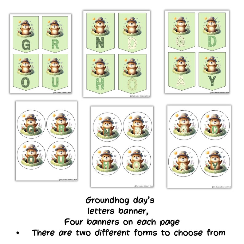 Groundhog Day Themed Bulletin Board Printable Winter Bulletin Board Kit ...