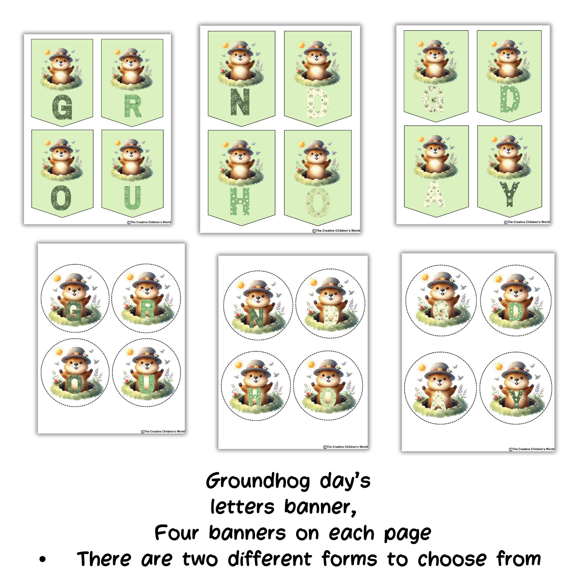 Groundhog Day Themed Bulletin Board Printable Winter Bulletin Board Kit ...