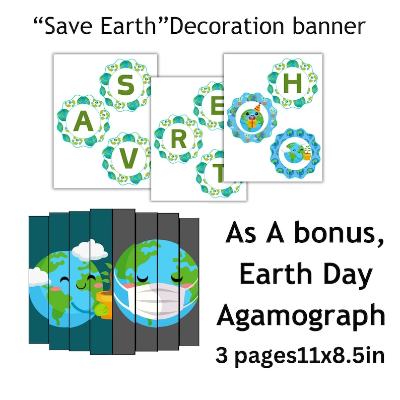 Earth Day Bulletin Board Banners Decoration Classroom Printable Earth ...