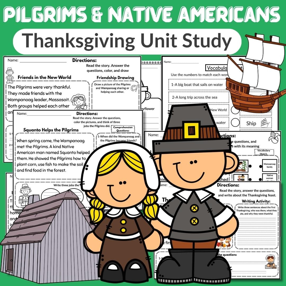 Thanksgiving Unit Study Digital Download Homeschool | Printable ...
