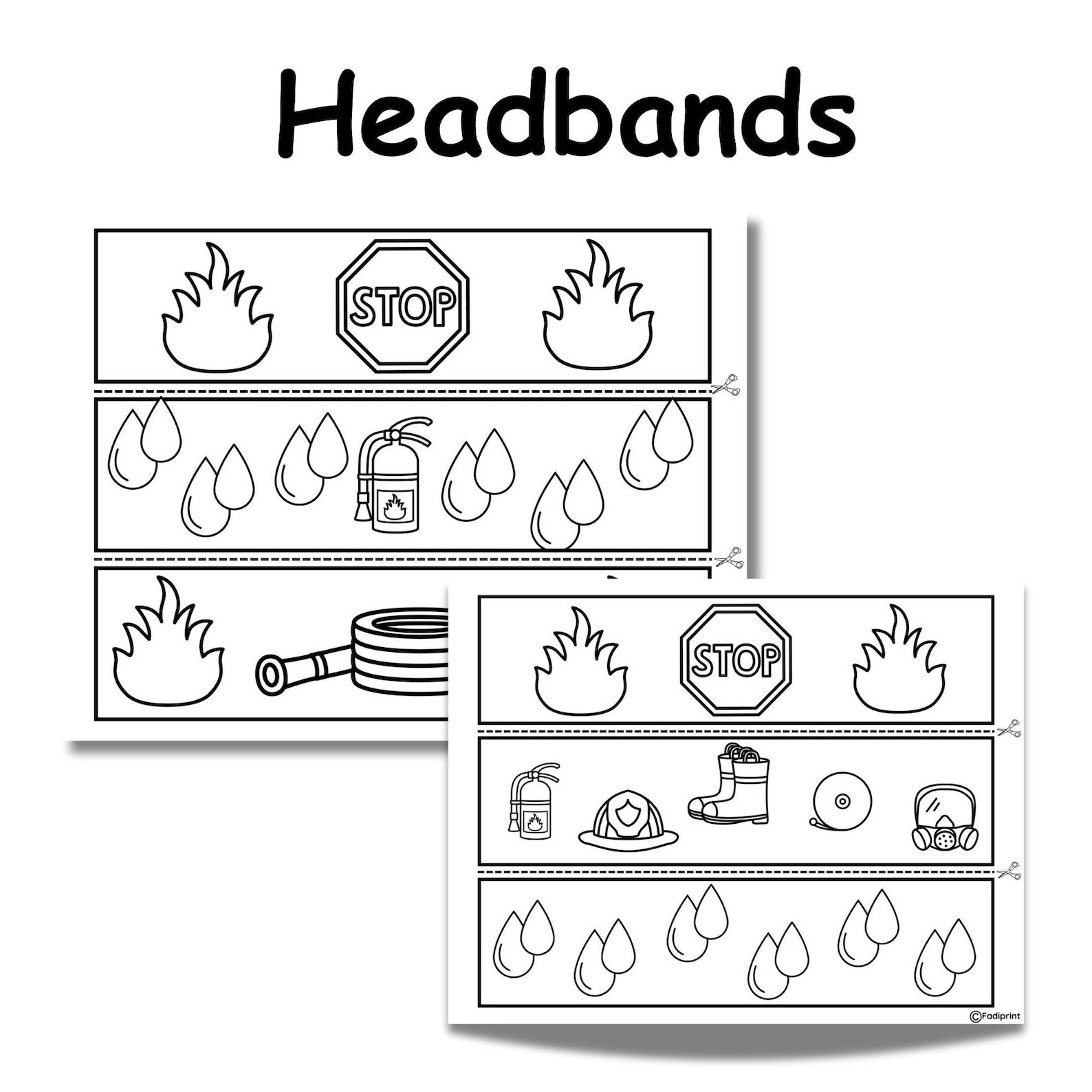 Fire Safety Week Activity: Firefighter Helmet Paper Crown Headbands ...