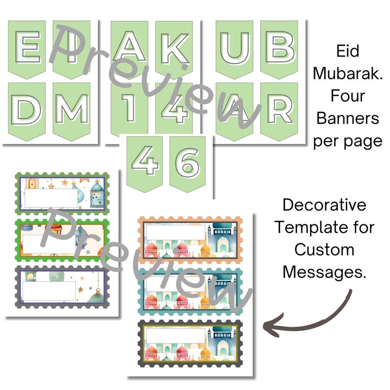 Ramadan Eid Mubarak Decor Banners Bulletin Board | Ramadan Islamic ...