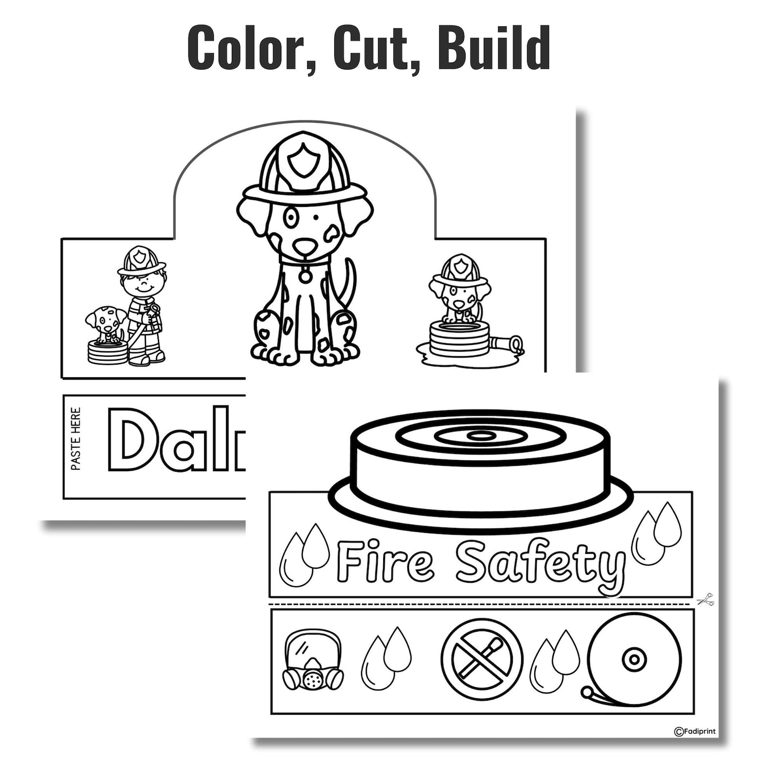Fire Safety Week Activity: Firefighter Helmet Paper Crown Headbands ...