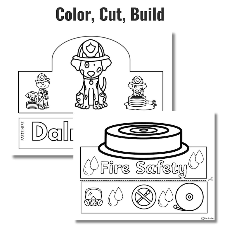 Fire Safety Week Activity: Firefighter Helmet Paper Crown Headbands ...