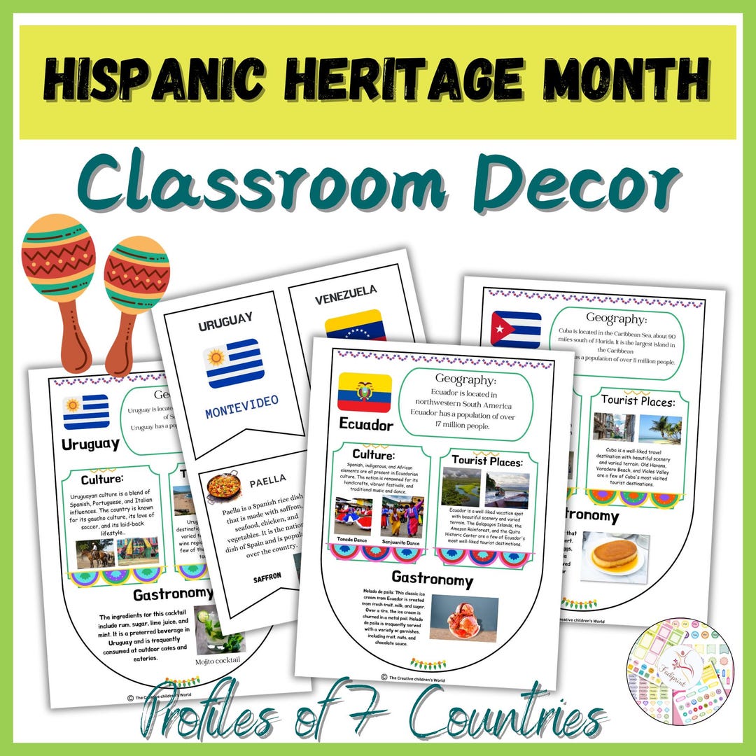 Hispanic Heritage Month Spanish Speaking Countries Profile Classroom ...